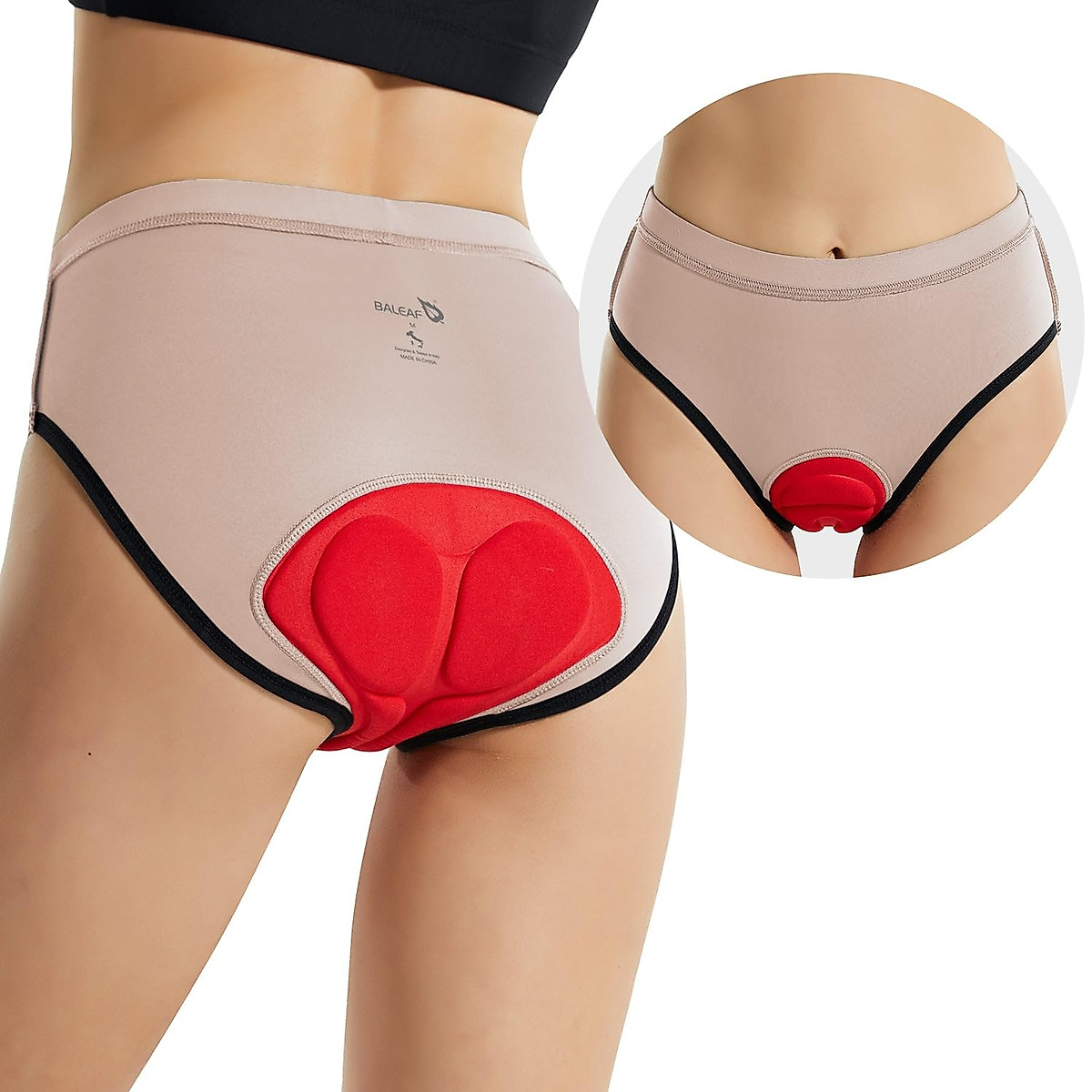 BALEAF Women's Cycling Underwear Padded Bike Shorts Padding Spin Biker Briefs Biking Gear Pink Size M