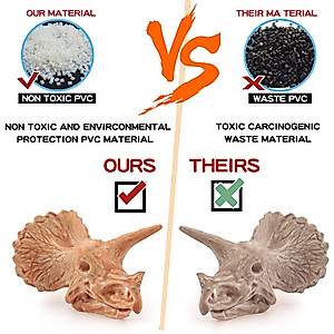 Dinosaur Head Skeleton Golden Dino Fossil Assorted Bones Playsets 23 PCS Action Figures Model Toys for Kids