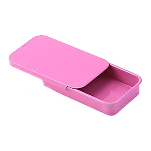 Tighall 8PCS Metal Slide Top Tin Containers Rectangle Tin Box Empty Storage Tins for Lip Balm Candles Crafts Candies Jewelry (2.2"*1.1"*0.4",Pink)