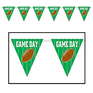 Beistle 57704 1-Pack Game Day Football Giant Pennant Banner for Parties, 23 by 12-Feet