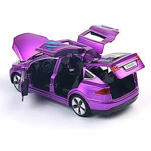 Model X Toy Car, 1:32 Zinc Alloy Diecast Car Toys for Kids, Pull Back Collectible Vehicle Toy Door Opening Scale Car Model with Sound and Light, Birthday Gift for Boys Girls 3+ Years Old