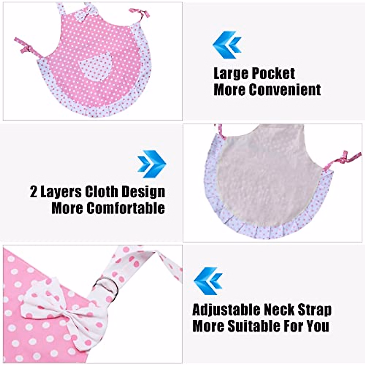 Homgaty Toddler and Mommy Apron, Princess Bowknot Girls Kitchen Apron with Pocket Chef Apron for Women and Kids Baking Cook Painting Party with 2 Layers Cloth Parent-Child Set