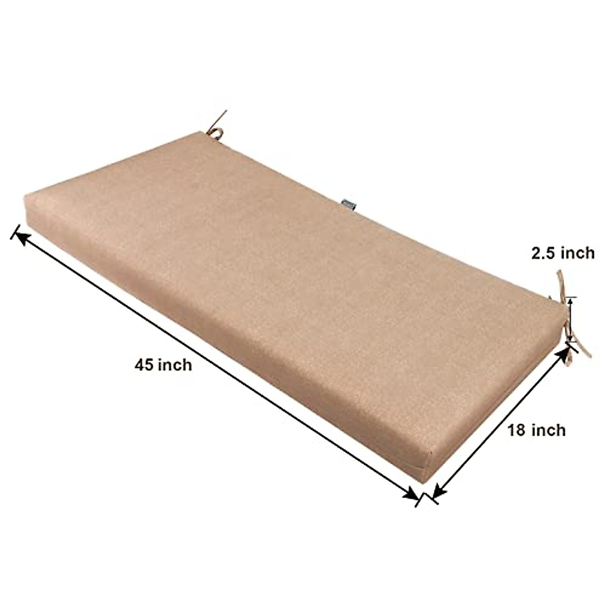 SewKer Outdoor Bench Cushion 44 x 18 Inch Waterproof Patio Furniture Cushions, High Density Foam Never Deform (TAN)