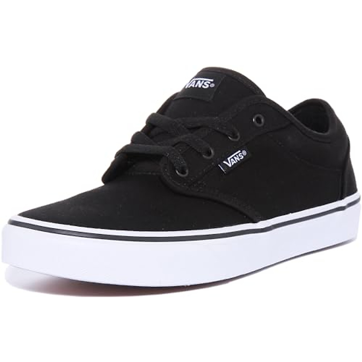Vans Low-Top Sneakers, Canvas/Black/Black, 3 US Unisex Little Kid
