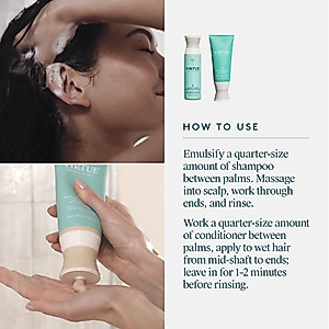 Virtue Recovery Sulfate Free Shampoo and Conditioner Set with Keratin Hydrates, Softens, and Renews Damaged Hair, Color Safe