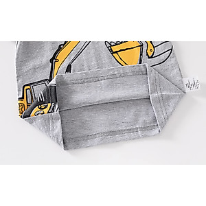 M RACLE Little Boys Toddler Short Sleeve Tee T Shirt(Excavator,4T)