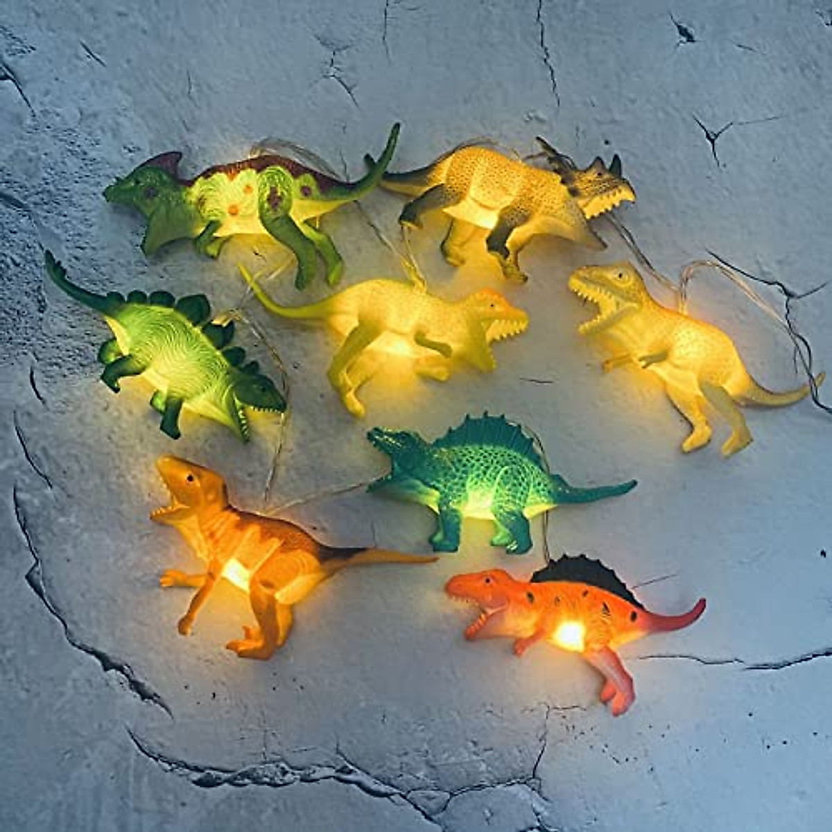FOKH Dinosaur String Lights Battery, Weatherproof Dinosaur String Lights Romantic for Gardens for Children for Homes