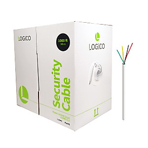 LOGICO Security Wire Burglar Alarm 22/4 Cable 1000FT Stranded White 1000' Speaker Cable
