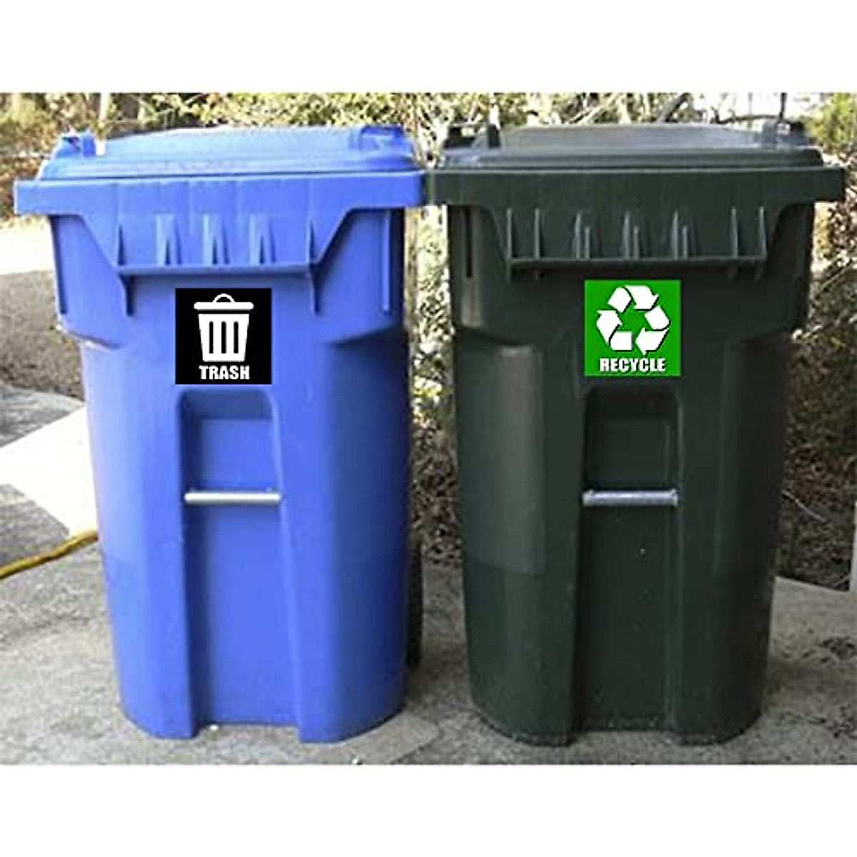 Trash and Recycling Stickers - 4" х 4" Recycle and Trash Stickers - Pack of 4 - Trash and Recycle Stickers - Waste Management Sticker - Trash Recycle Stickers - Recycling Stickers for Trash Can