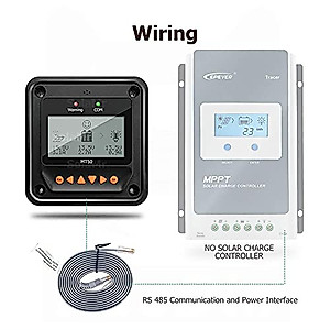 EPEVER MT-50 Remote Meter with LCD Display Remote Meter Fit for Tracer-an, Tracer-BN, TRIRON Series Solar Panel Battery Regulator