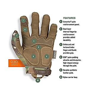 Mechanix Wear: M-Pact Tactical Gloves with Secure Fit, Touchscreen Capable Safety Gloves for Men, Work Gloves with Impact Protection and Vibration Absorption (Camouflage - MultiCam, X-Large)