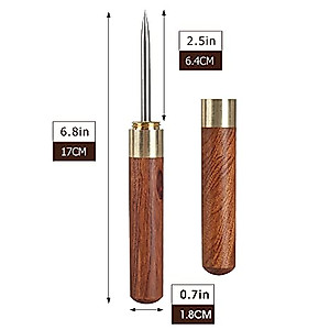 Stainless Steel Ice Pick with Wooden Handle and Sheath Kitchen Tool (Brown)