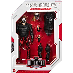 Mattel WWE Ultimate Edition Action Figure & Accessories Set, "The Fiend" Bray Wyatt 6-inch Collectible with 30 Articulation Points, Swappable Pieces & Entrance Gear