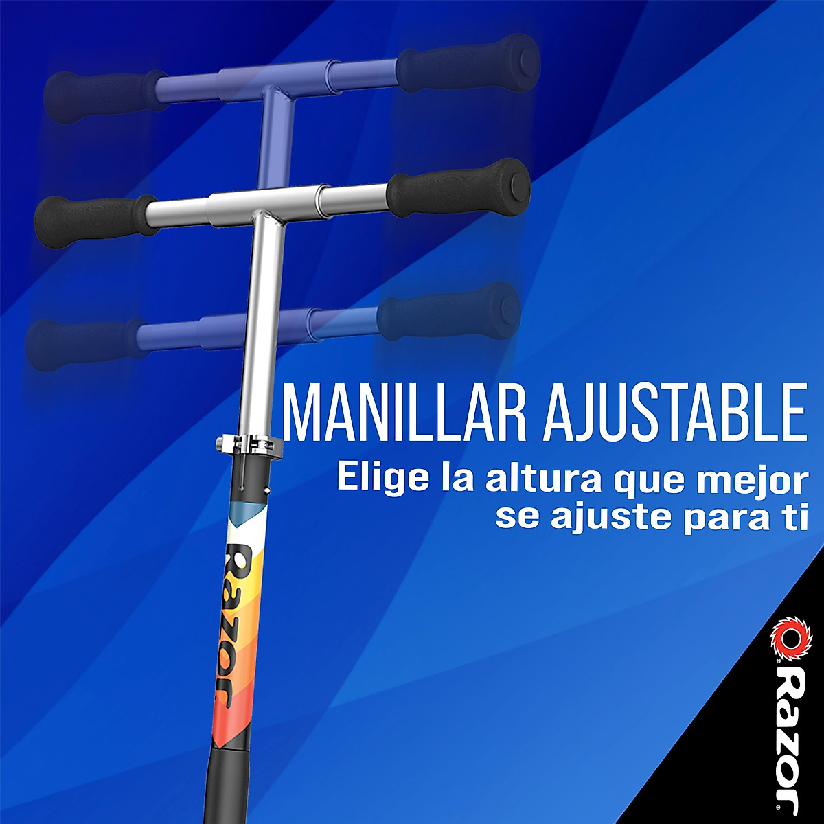 Razor A5 Lux Kick Scooter for Kids Ages 8+ - 8" Urethane Wheels, Anodized Finish Featuring Bold Colors and Graphics, For Riders up to 220 lbs