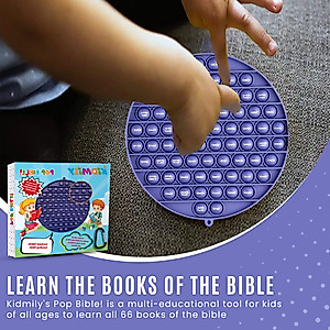 Kidmily 70 Popper Fidget Toy – Premium Montessori Popper for Bible – Fun Relaxing Bubble Pop Books of Bible with Carabiner – Soft Silicone Trivia Church Christian Game for Kids Baby Toddler - Pop It