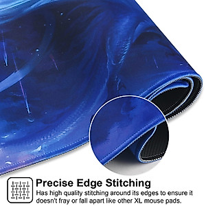 Jahosin Large Gaming Mouse Pad with Stitched Edges,[27.5x11.8In] Extended Mouse Pad with Non-Slip Natural Rubber Base for Gamer/Desktop/Office/Home (70x30 Bluedragon)