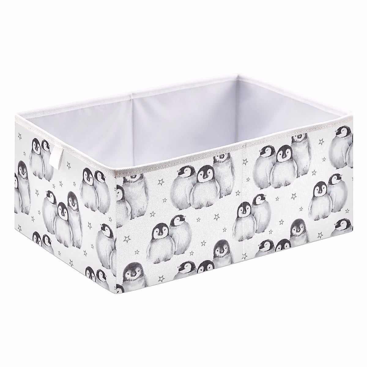 Emelivor Cute Baby Penguins Cube Storage Bin Foldable Storage Cubes Waterproof Toy Basket for Cube Organizer Bins for Nursery Kids Closet Shelf Playroom Office Book - 15.75x10.63x6.96 IN
