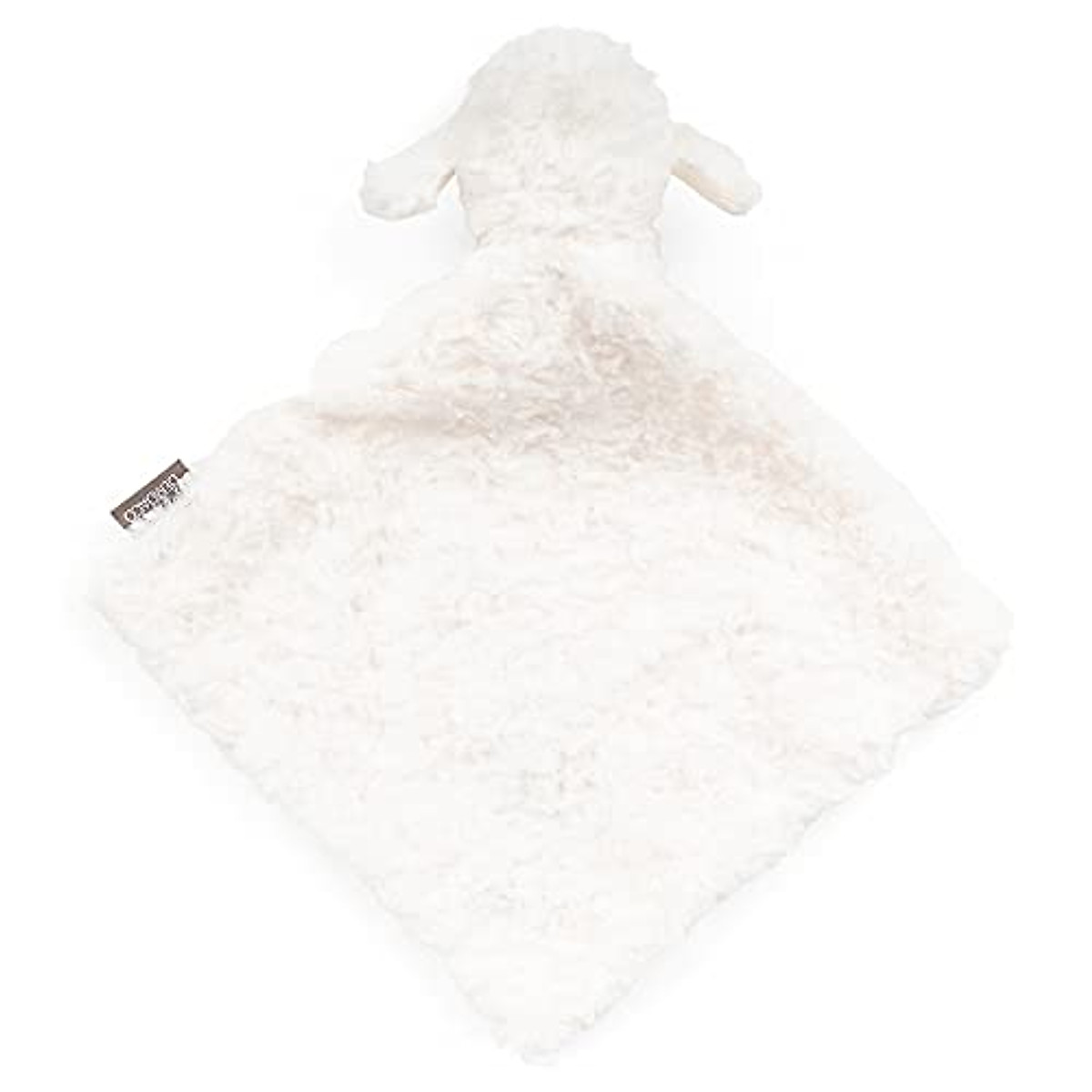 DEMDACO Fuzzy White Lamb Loves Me Polyester Plush Children's Rattle Blankie