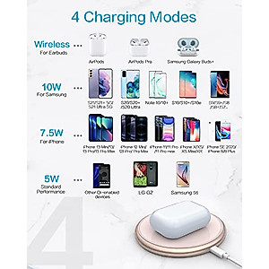 Wireless Charger,Vebach 10W Aviation Aluminum Wireless Charging Pad Compatible with iPhone 14/13/13 Pro/13 Mini/13 Pro Max/12/11/X,Samsung Galaxy S21/S20/Note 10/S10 etc