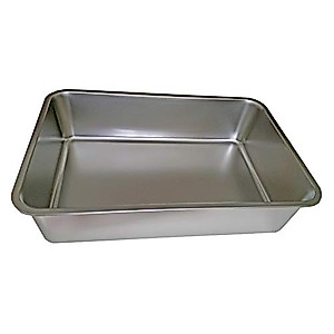 KUNWU SUS304 Stainless Steel Food Grade 6" Deep Medium Cat Litter Box Corrosion Resistant Durable Pan 17.5" x 13.5" x 6"