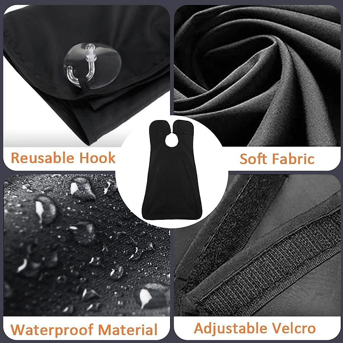 Beard Bib Apron, Beard Hair Catcher Waterproof Non-Stick Grooming Cloth, Shaving & Trimming & Beard Hair Catcher, with 3 Suction Cups, Best Gifts for Men