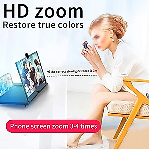 14" Phone Screen Magnifier 3D HD Foldable Amplifier Magnifying Projector Screen Enlarger for Movies, Videos and Gaming with Adjustable Angle