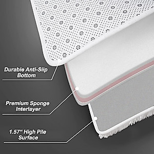 White Rug for Living Room, Super Large 8'X10' Soft Fluffy Shag Area Rug for Bedroom Nursery Room, Throw Shaggy Furry Carpet, Rectangle Faux Fur Plush Fuzzy Rugs for Dorm Teen Room Home Décor