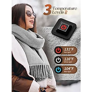 Eventek Heated Scarf for Men/Women with 5500mAh Battery, 3 Temperature Settings Battery Operated Heater for Winter
