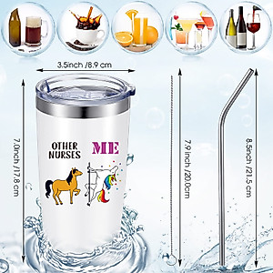 Other Nurses Me Funny Wine Tumbler, Novelty Unicorn Graduation Birthday Gift for Nurse, Registered Nurse, Nurse Practitioner, 20 oz Vacuum Insulated Travel Mug with Gift Box (White)