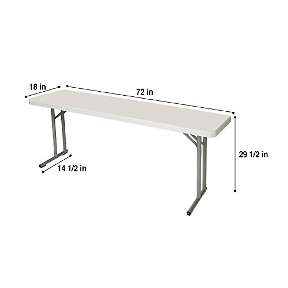 OEF Furnishings 6 Foot Heavy Duty Seminar Folding Table, 18" x 72", Light Grey