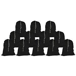 Nylon Laundry Bags, Size: 30" x 40", Pack of 12 bags, for Heavy Duty Use, College Laundry Bags, Laundromats and Household Storage, machine washable, Made in the USA (color Black)
