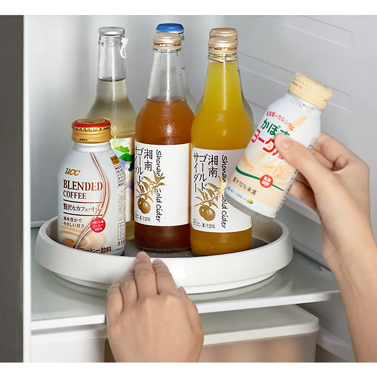 Lawei 3 Pack Pantry Cabinet Lazy Susan Turntable - 10 Inch Non-Slip Lining Kitchen Storage Turntable for Cabinet, Pantry, Refrigerator, Countertop - Spinning Organizer for Spices, Condiments, Baking