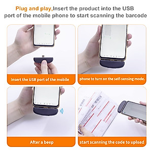 2D Cell Phone Barcode Scanner,Alacrity QR Barcode Reader Scanner Module Scanner with Auto Sensing Type-C Cell Phone Screen Barcode Scanner Scan