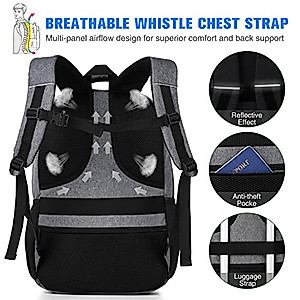 YAMTION Dark Gray Backpack for Men and Women,School Backpack Bookbag for Teen Boys and Girls High School Laptop Backpack with USB for College Student Work Business