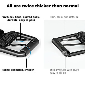 Drizzte 47'' Big and Tall Size Double Prong Belt Black Grommet Nylon Belts for Men Unisex