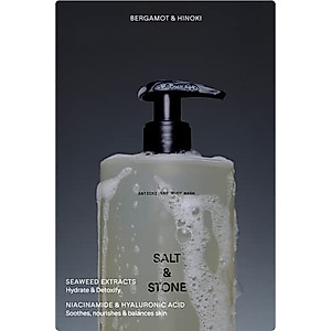 Salt & Stone Antioxidant-Rich Body Wash | Hydrating Gel Cleanser | Clean, Nourish & Soften Skin | Made with Niacinamide & Hyaluronic Acid | Free From Parabens, Sulfates & Pthalates (15.2 oz)