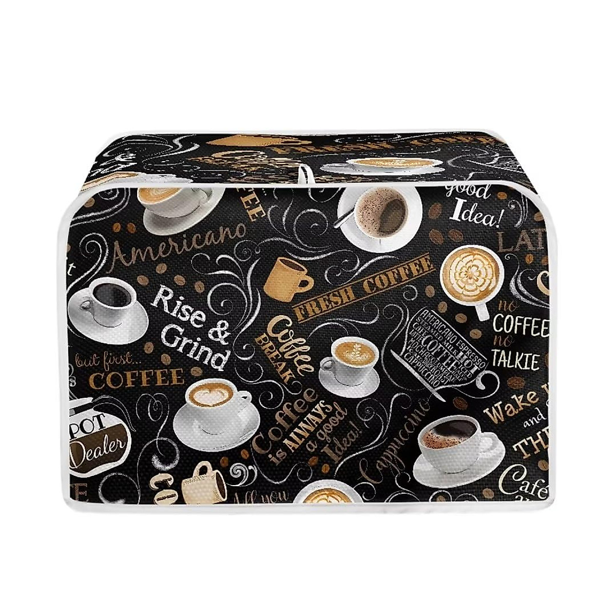 Kathyboom Coffee 4 slice Toaster Cover Appliance Cover Toaster Dust And Fingerprint,Washable Kitchen Accessories