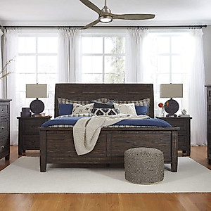 MINKA-AIRE F749L-BNK Skyhawk 60 Inch LED Ceiling Fan with Carved Wood Blades, Integrated LED Light and DC Motor in Burnished Nickel Finish