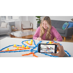 Zip Linx Jumping Domino Action - Hi-Fly Set | Chain Reaction Game - Create Unlimited Designs | Includes 22 ZipLinx, 3 Hi-Fly Balls, and 1 Launcher Key