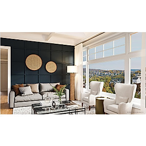 Urban Ambiance Luxury Scandinavian Floor Lamp, 19''W x 19''D x 64''H, with Modern-Farmhouse Elements, Natural Brown Finish and a White Linen Hardback Shade, UEX8102