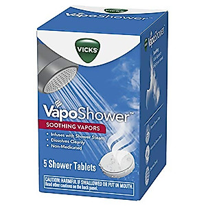 Vicks VapoShower, Shower Tablet, Shower Bomb, Aromatherapy Vapors, Eucaplytus & Menthol, Soothing Non-Medicated Vapor Steam, 5ct