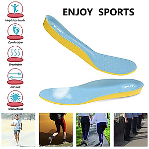 Shoe Insoles for Kids and Women, Memory Foam Insoles, Comfortable Sports Shoe Inserts for Shock Absorption and Relieve Foot Pain, Plantar Fasciitis Arch Support Insoles, S(Women 5-6/ Kids 2-5) Blue