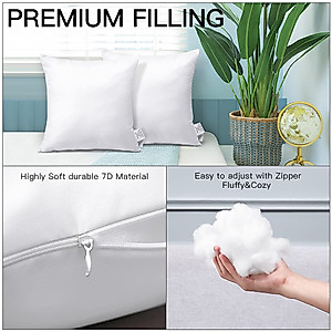 OTOSTAR 18x18 Pillow Inserts Throw Pillow Inserts Set of 4 18 x 18 Inches Bedding Pillow Inserts Square White Decorative Throw Pillows Form Pillow Stuffer for Couch Sofa Bed Pillow Filler (White)