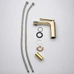 Modern Single Handle Bathroom Basin Faucet Laundry Vanity Sink Faucet Brushed Nickel Gold Finish Lavatory Faucet