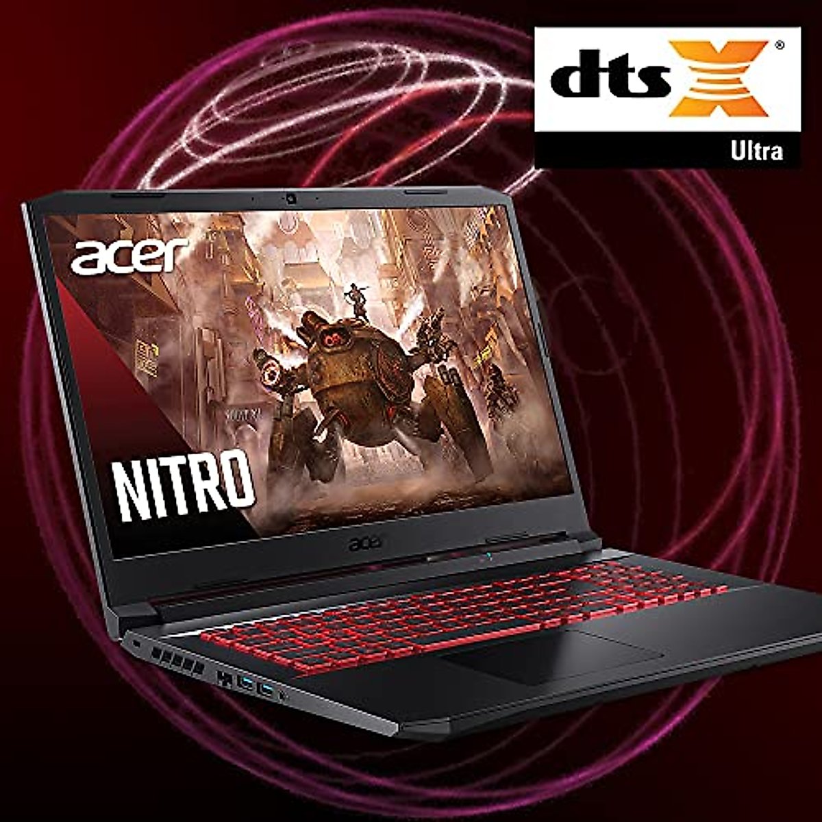 Acer Nitro 5 AN517-41-R7EY Gaming Laptop, AMD Ryzen 5 5600H Hexa-Core Processor | NVIDIA GeForce GTX 1650 | 17.3" FHD IPS Display | 8GB DDR4 | 512GB NVMe SSD | WiFi 6 | Backlit Keyboard