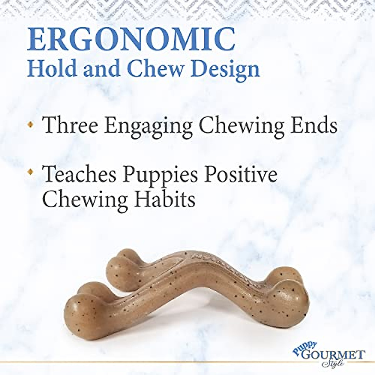 Nylabone Dog, Puppy Gourmet Style Strong Chew Toy Wishbone Peanut Butter Small/Regular (1 Count)
