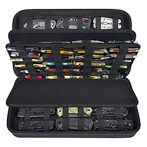 Knife Display Case for 66+ Pocket Knives. Folding Knife Holder, Butterfly Knives Storage Organizer, Knives Roll Collection Pouch Carrier Bag for Survival Tactical Outdoor for EDC Mini Knife (Box Only)