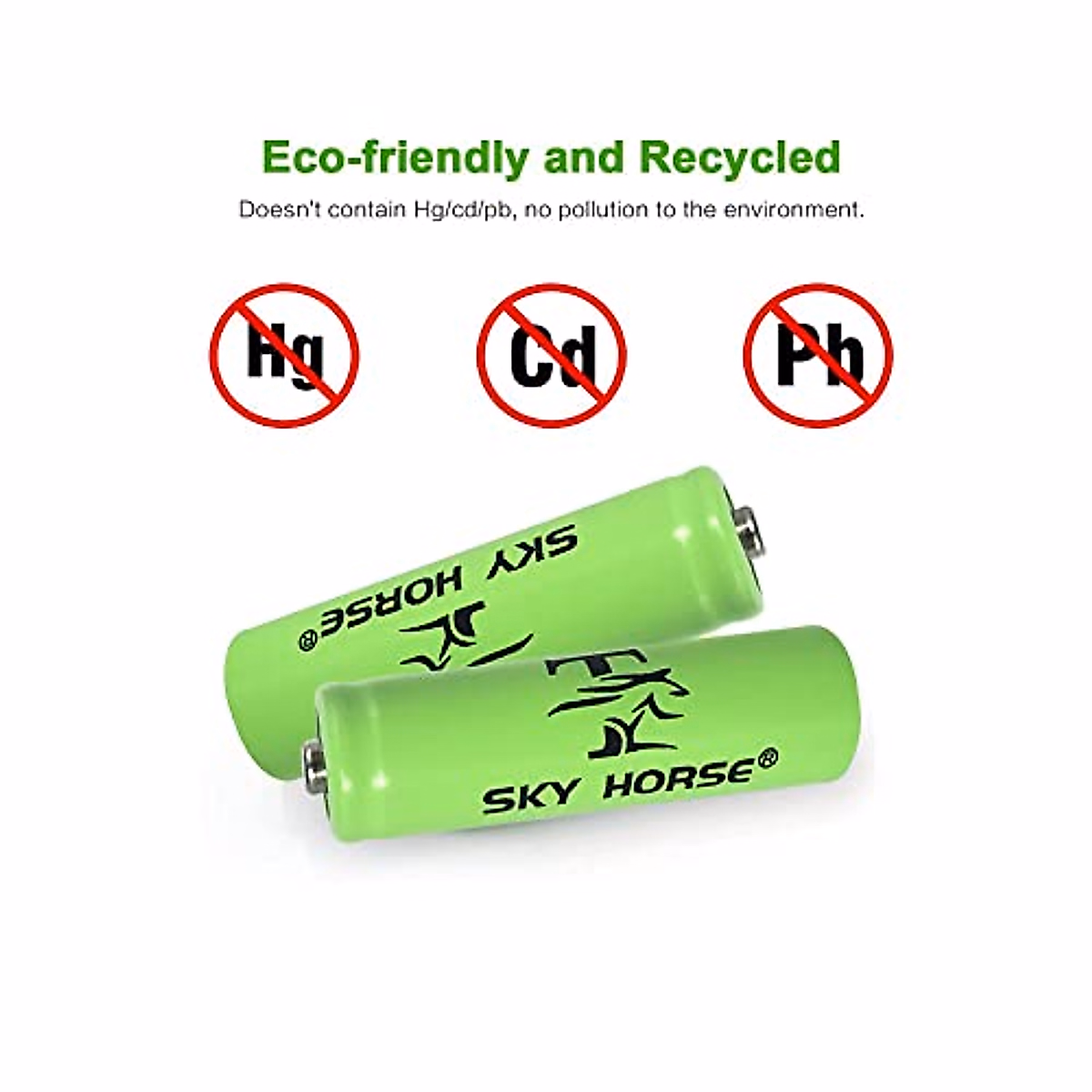 SKY HORSE AA Rechargeable Battery Ni-MH 1.2V 600mAh for Garden Light,Solar Lights,Toys,Remote Control, Mouse(8)…