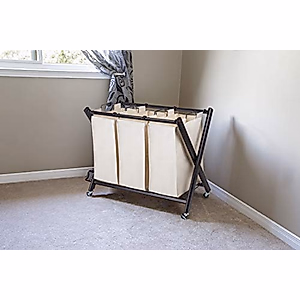 GreenWay Deluxe Steel Triple Laundry Sorter