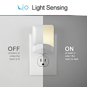 GE Color-Changing LED Night Light, Plug Into Wall, Dusk to Dawn Sensor, 8 Vibrant Colors, Ambient Lighting, Kids Adults Bedroom, Bathroom, Nursery, Kitchen, Hallway, 4 Pack, 50860